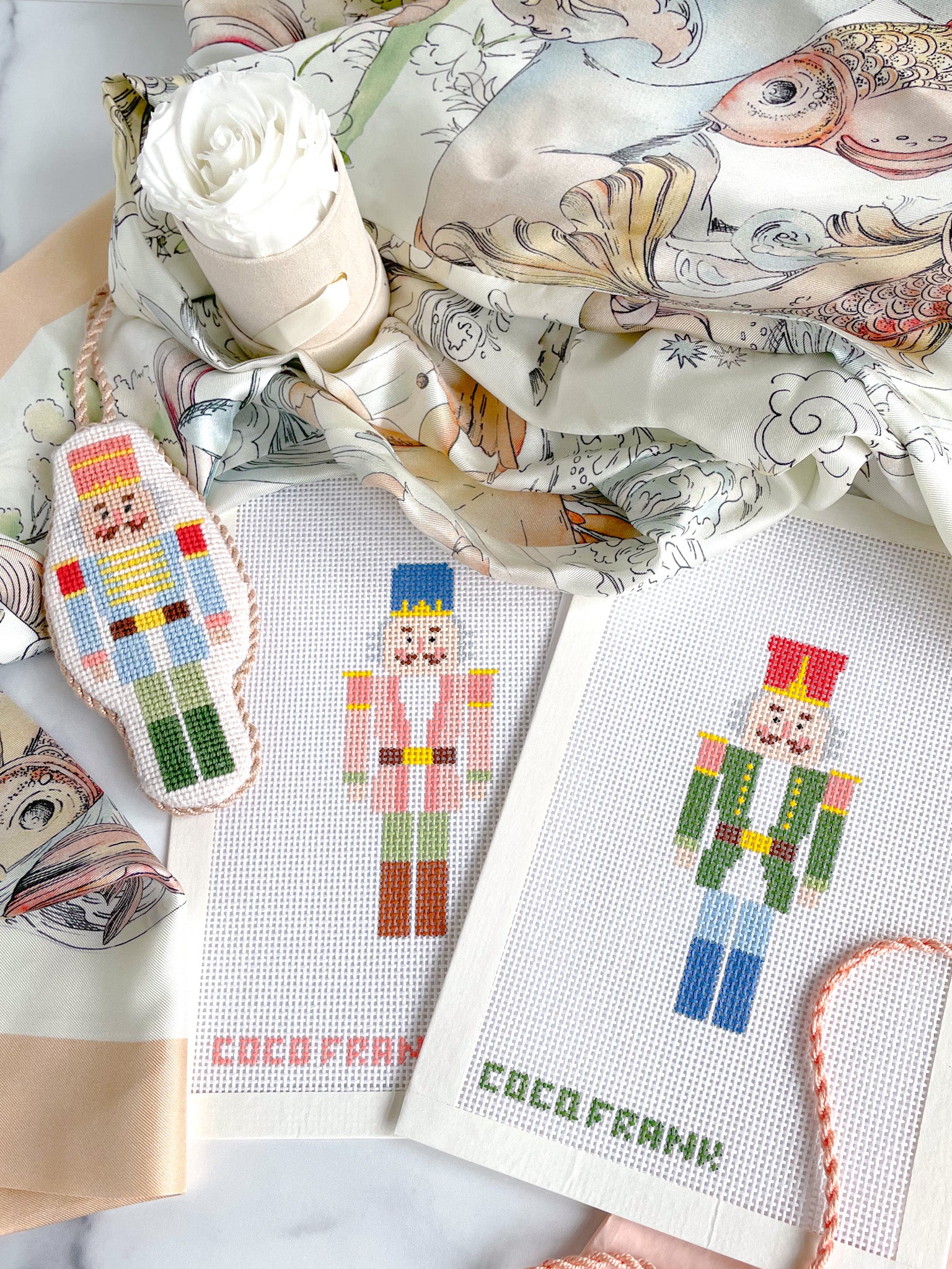 Pink Nutcracker Needlepoint Canvas Kit – Coco Frank Studio