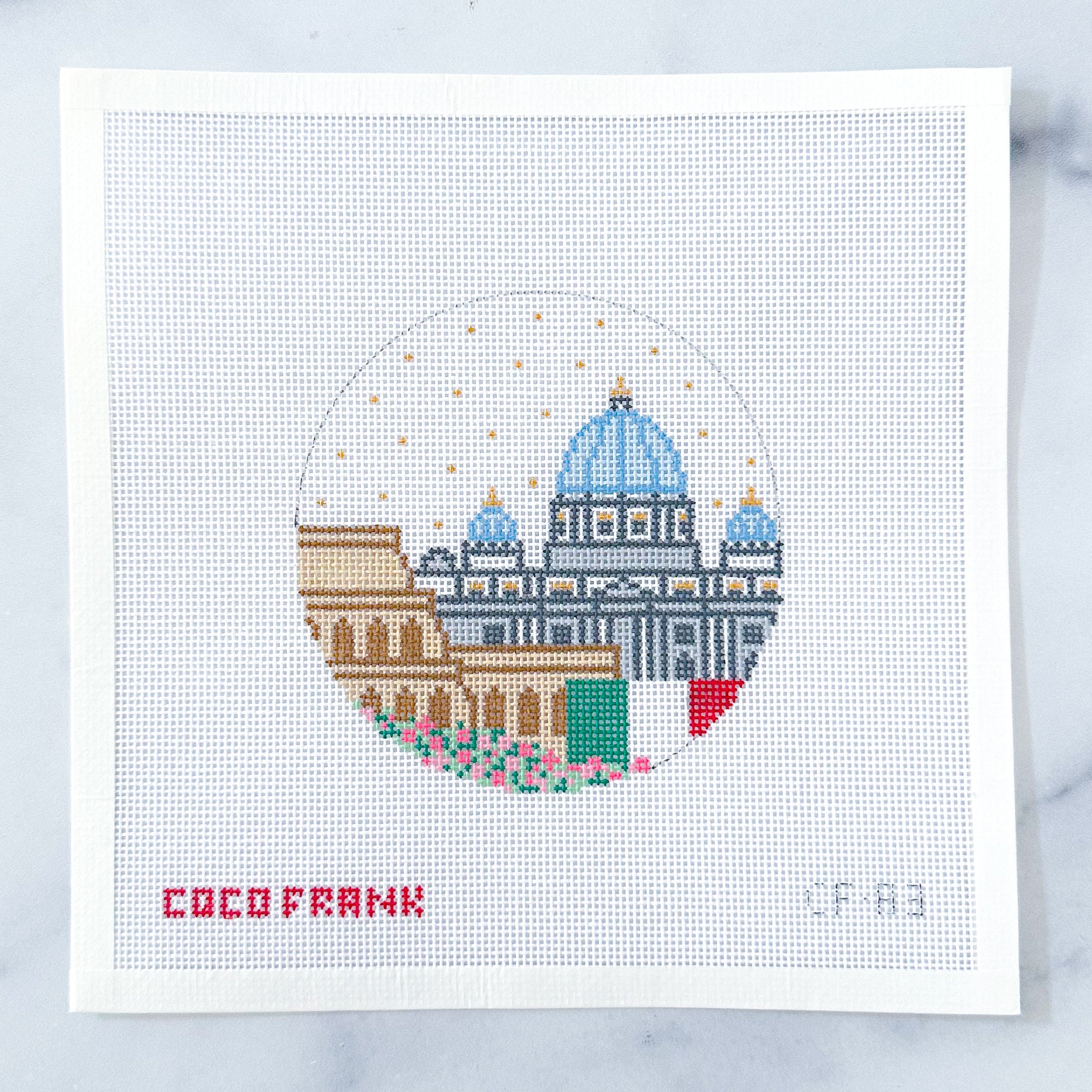 Rome Italy Needlepoint Canvas 18 Mesh – Coco Frank Studio