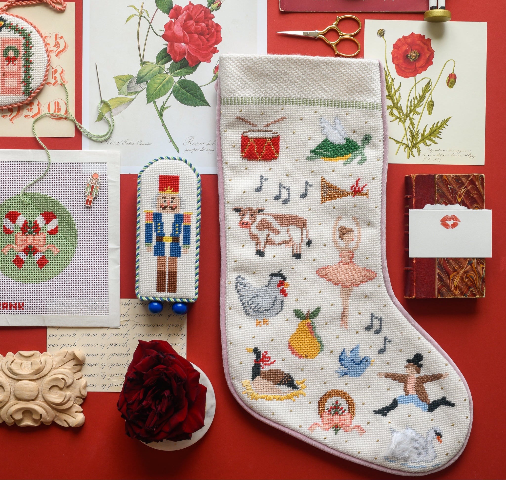 12 Days of Christmas Stocking Needlepoint Canvas – Coco Frank Studio