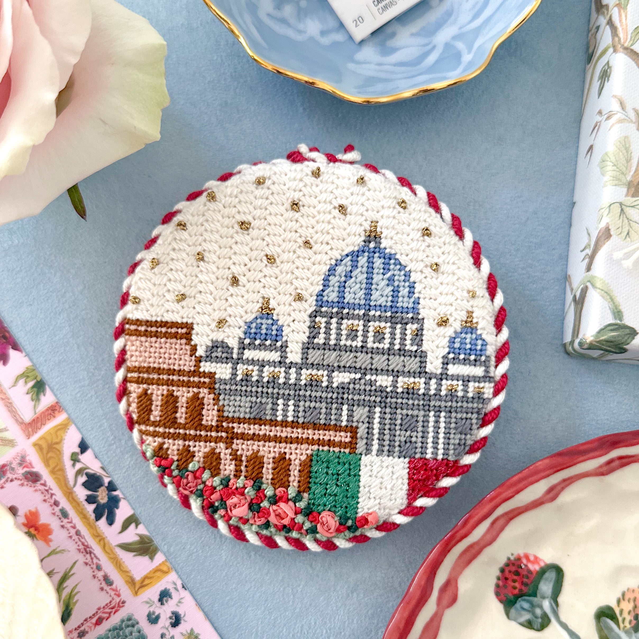 Rome Italy Needlepoint Canvas 18 Mesh – Coco Frank Studio