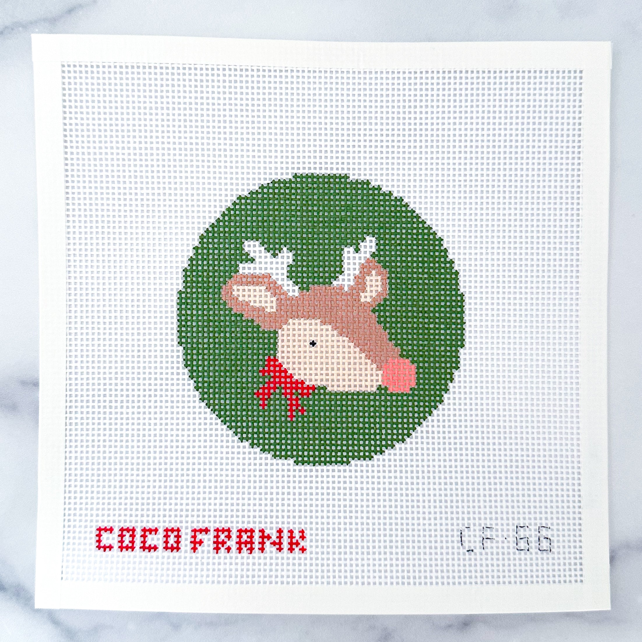 Reindeer Needlepoint Canvas Kit – Coco Frank Studio