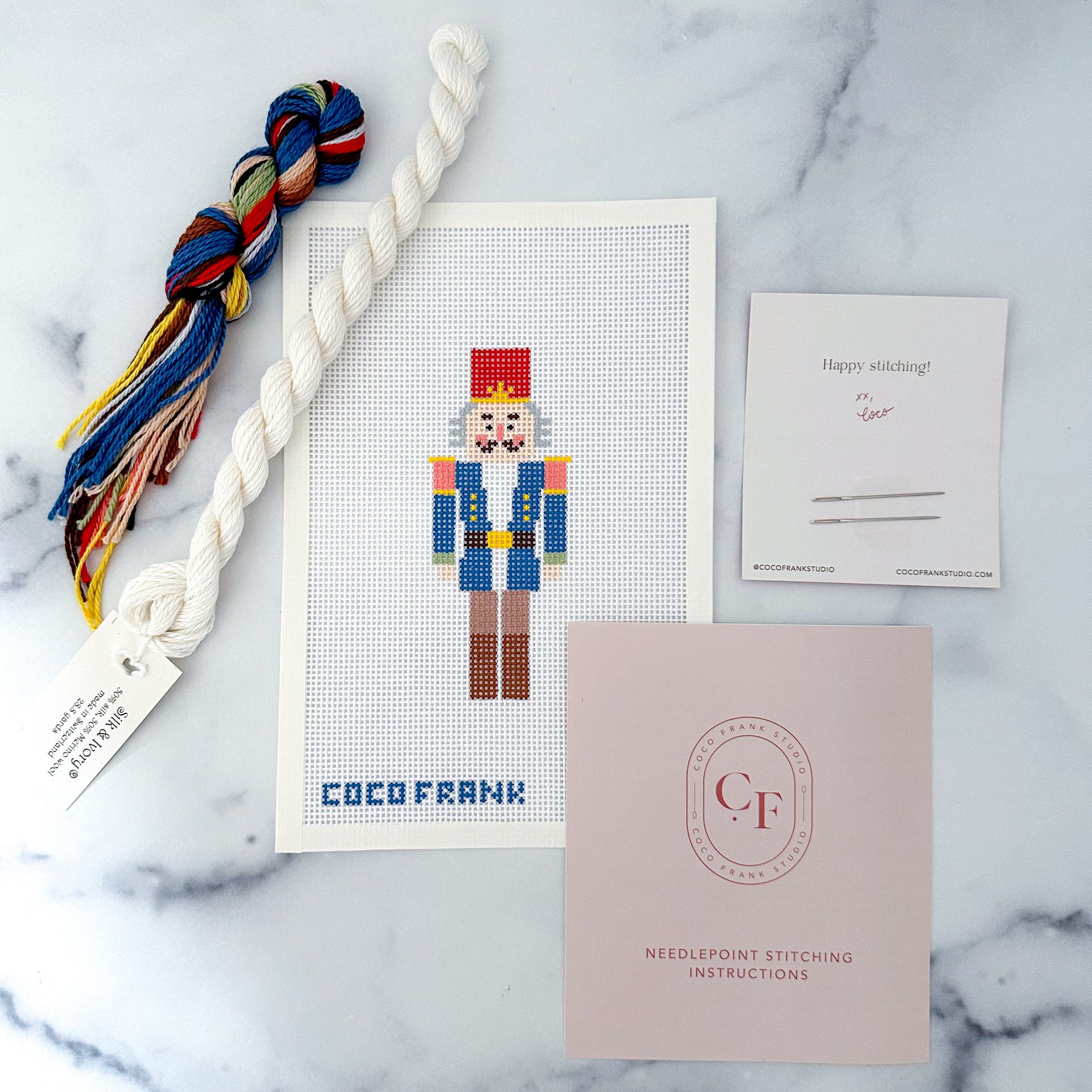 Navy Blue Needlepoint Canvas Kit – Coco Frank Studio