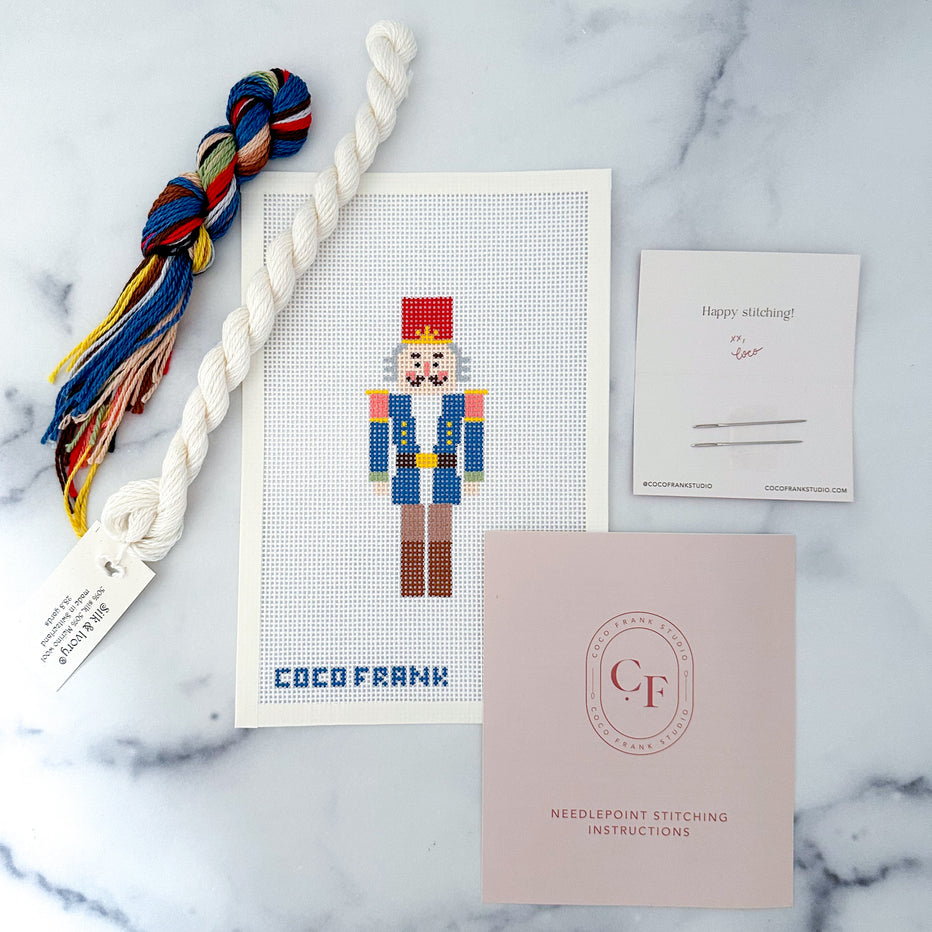 Navy Blue Needlepoint Canvas Kit – Coco Frank Studio