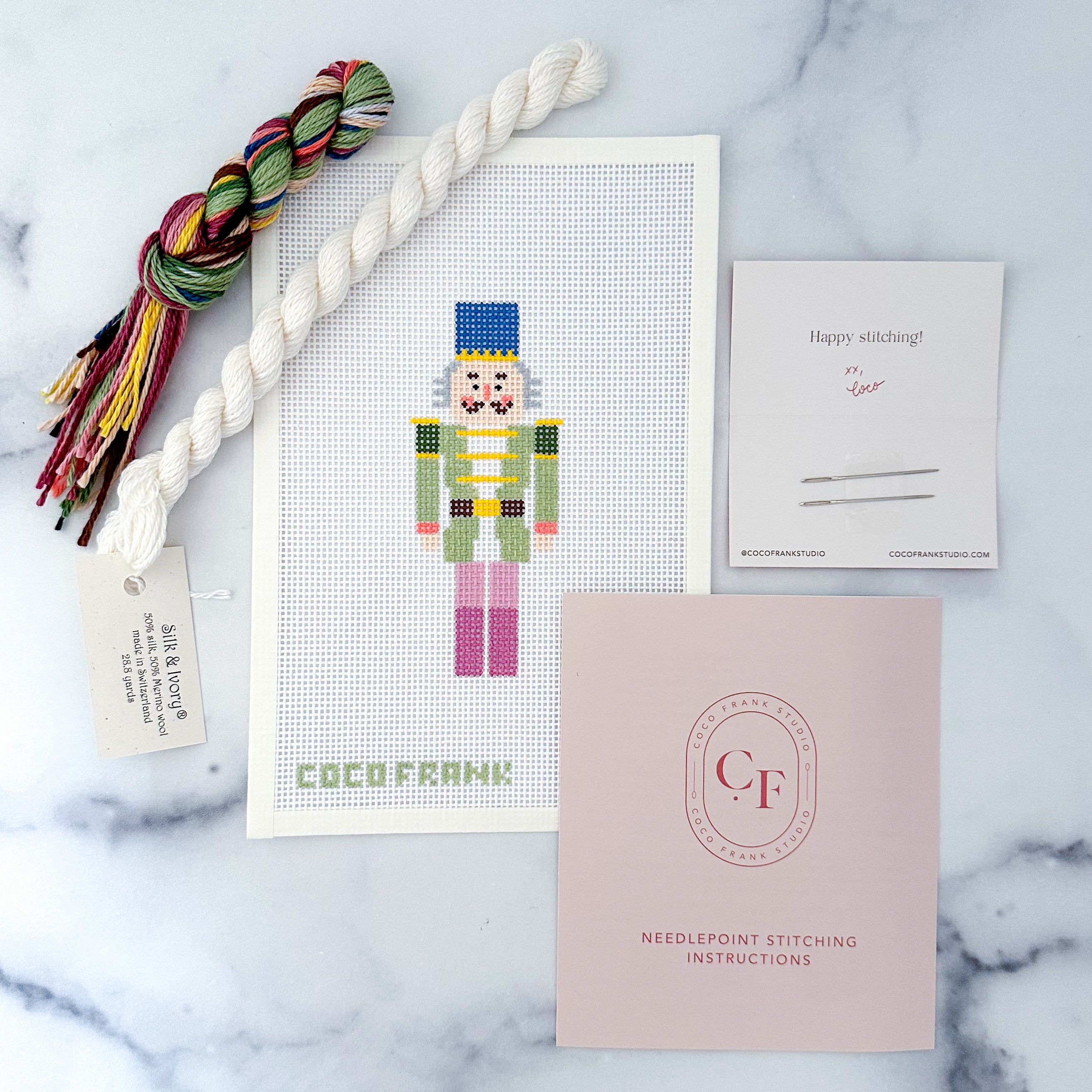 Sage Green Needlepoint Canvas Kit – Coco Frank Studio