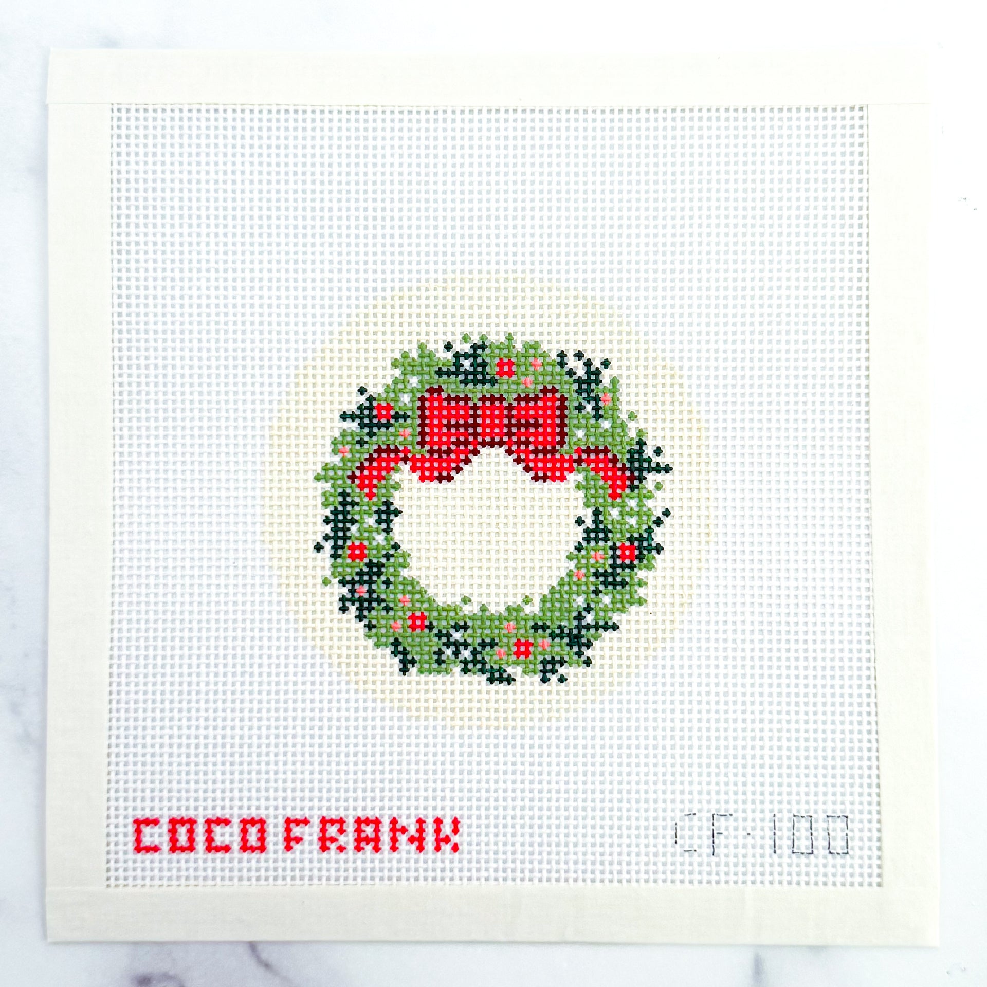Wreath Round Needlepoint Canvas – Coco Frank Studio
