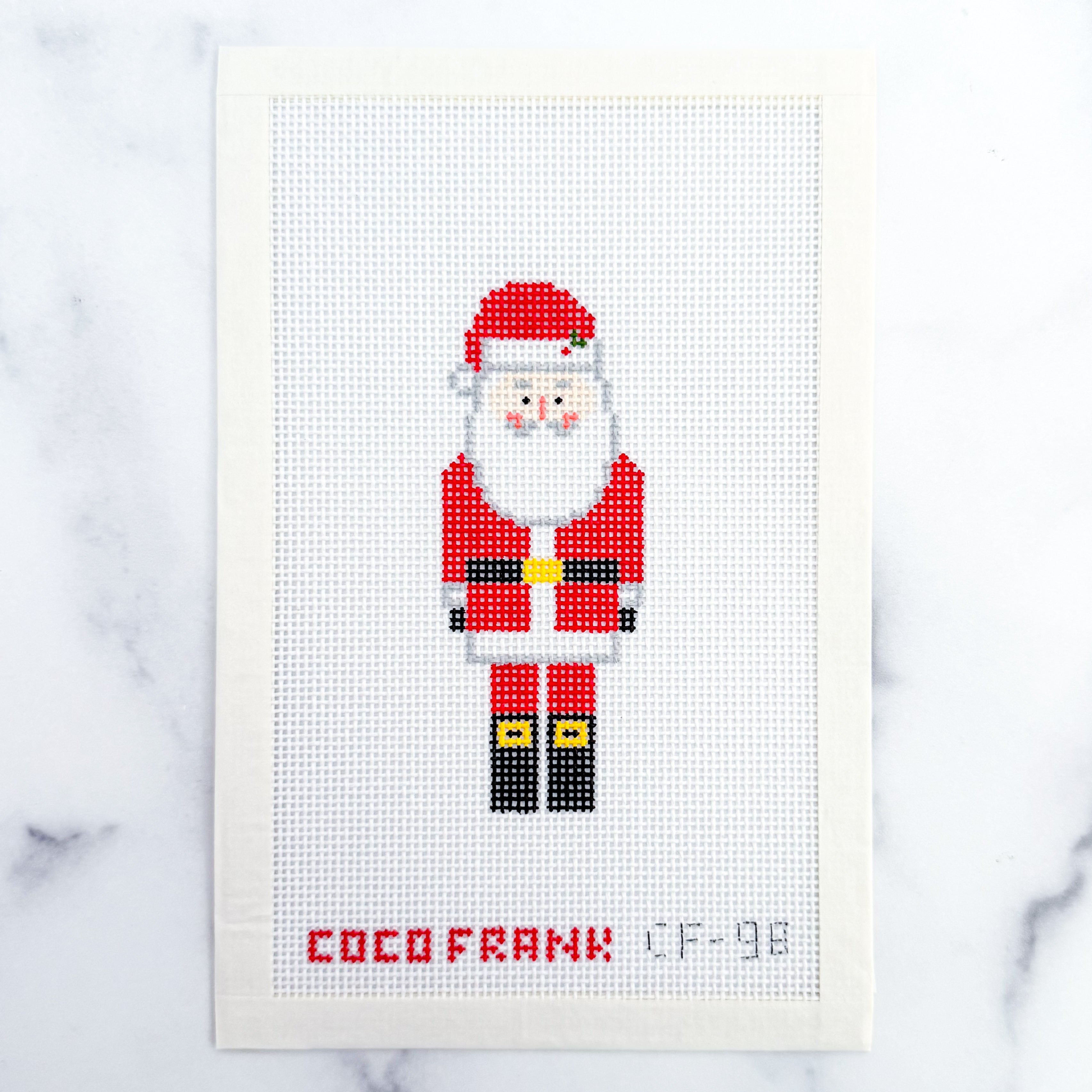Santa Needlepoint Canvas – Coco Frank Studio