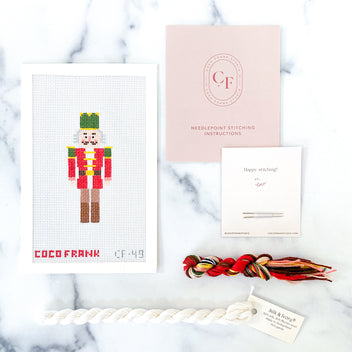 Red Nutcracker Needlepoint Canvas Kit – Coco Frank Studio