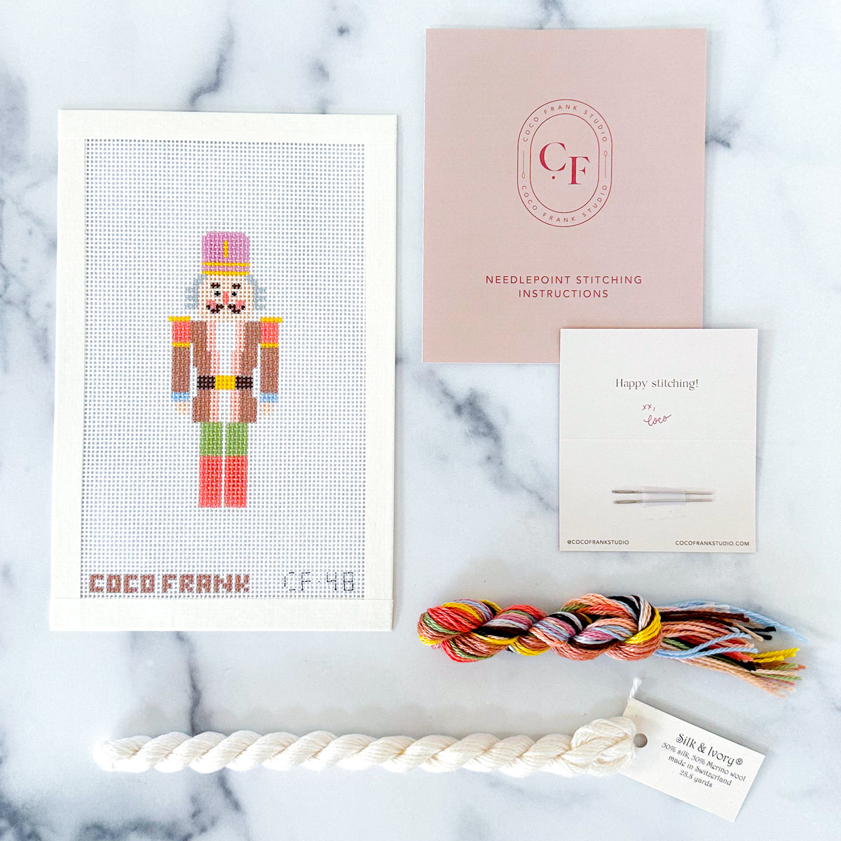 Tan Nutcracker Needlepoint Canvas Kit – Coco Frank Studio