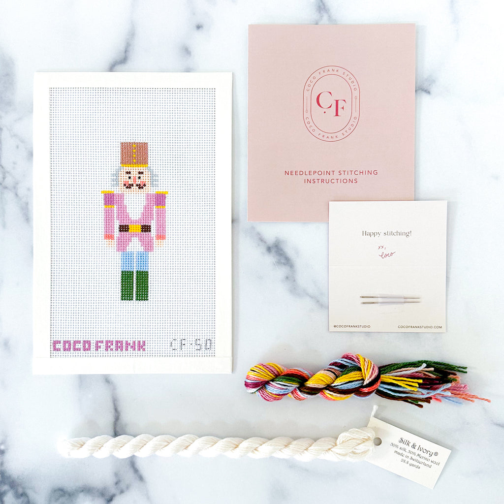 Lavender Nutcracker Needlepoint Canvas Kit – Coco Frank Studio