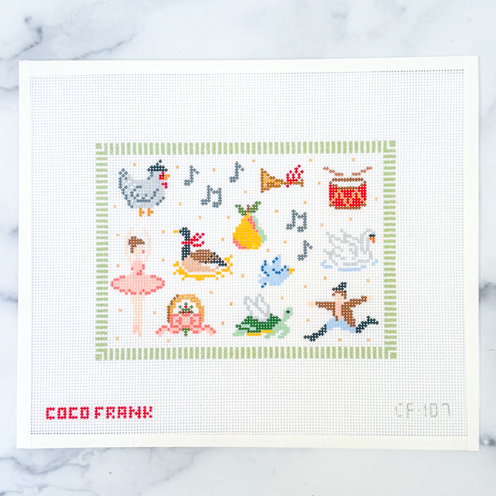 12 Days of Christmas Needlepoint Canvas – Coco Frank Studio