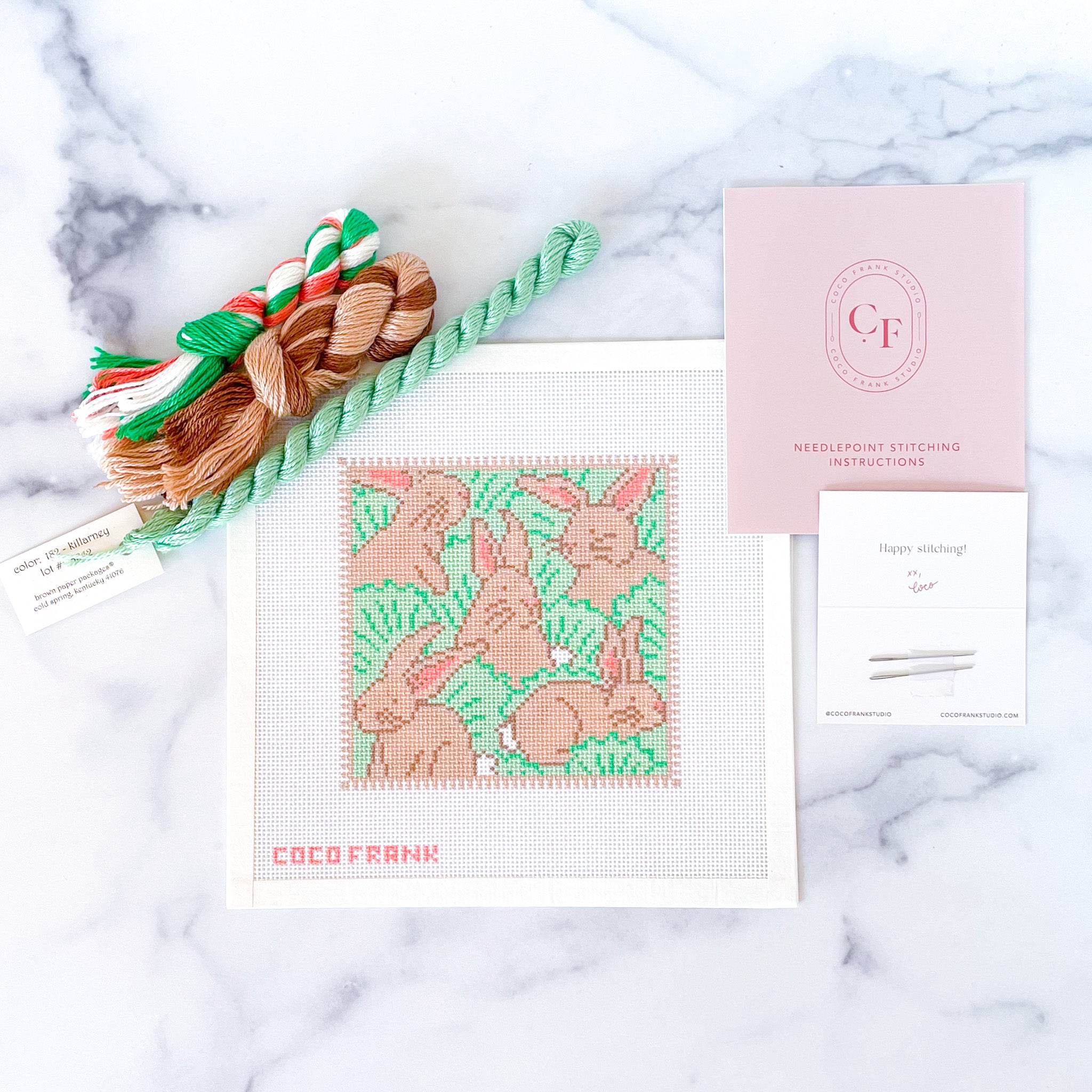 Bunnies Needlepoint Canvas – Coco Frank Studio