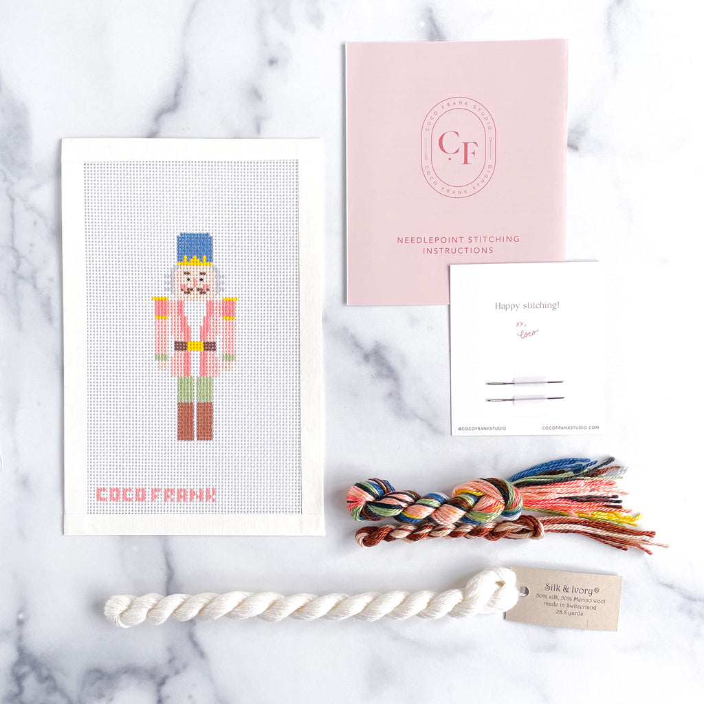 Pink Nutcracker Needlepoint Canvas Kit – Coco Frank Studio
