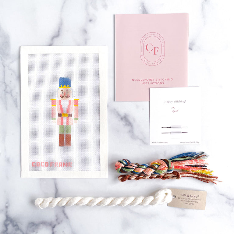 Pink Nutcracker Needlepoint Canvas Kit – Coco Frank Studio