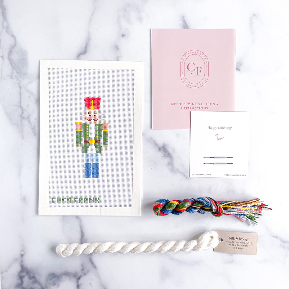 Green Nutcracker Needlepoint Canvas Kit – Coco Frank Studio