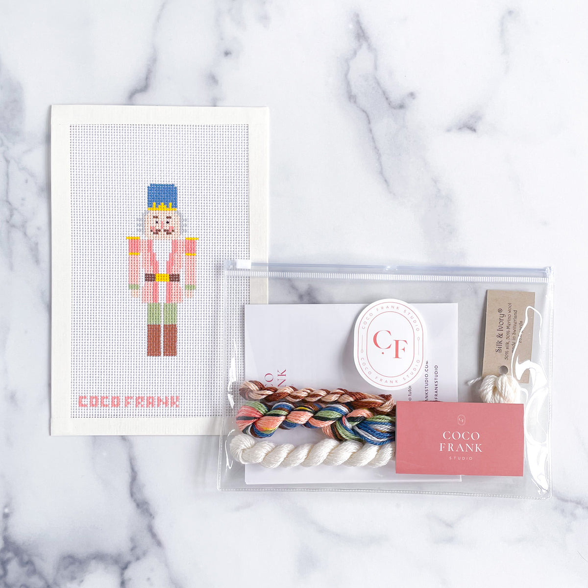 Pink Nutcracker Needlepoint Canvas Kit – Coco Frank Studio