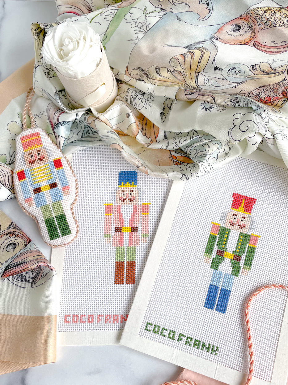 Pink Nutcracker Needlepoint Canvas Kit – Coco Frank Studio