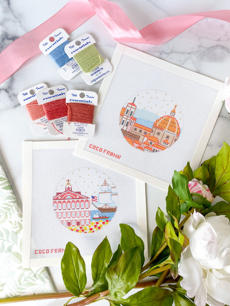 Boston Massachusetts Needlepoint Canvas 18 Mesh – Coco Frank Studio