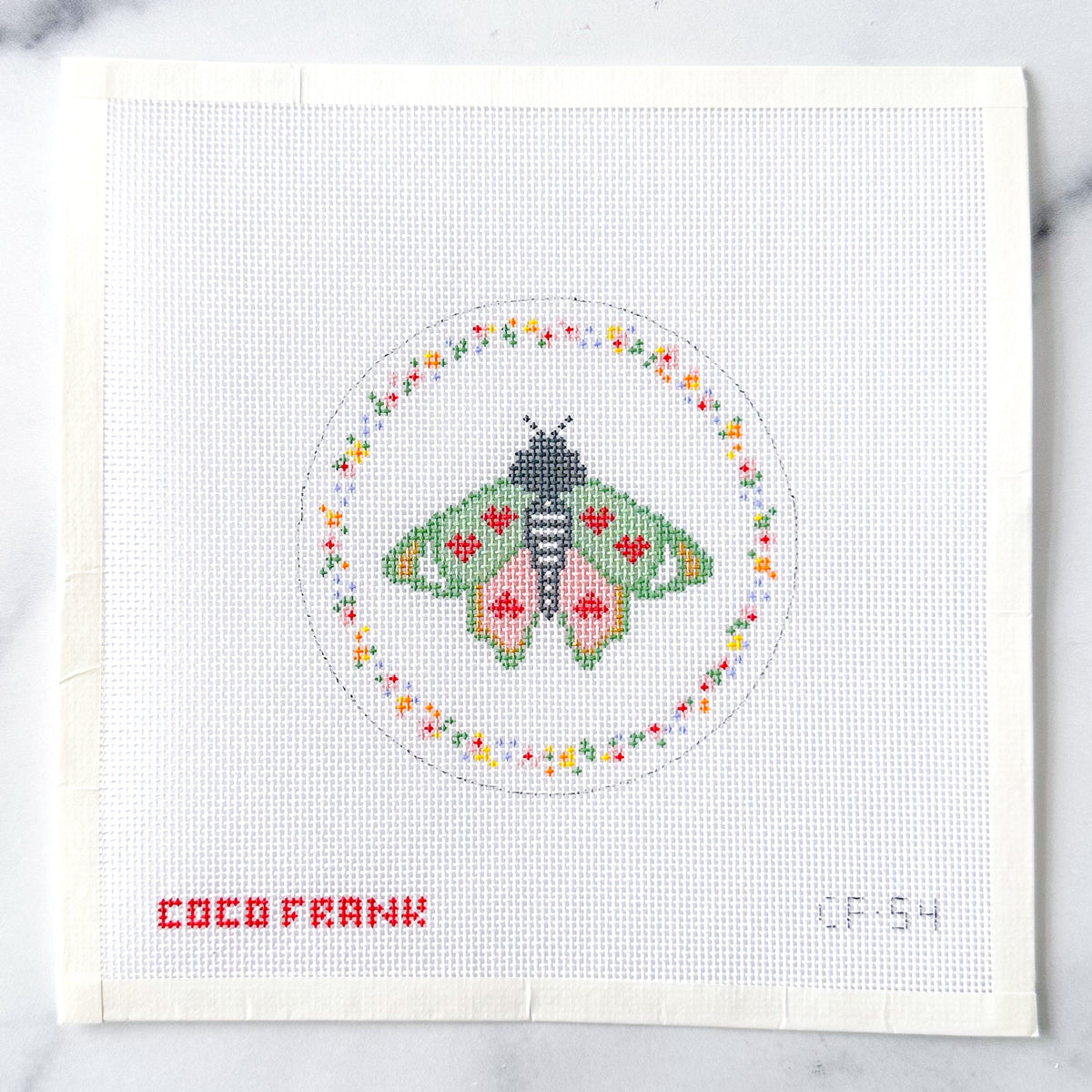 Love Bug Moth Needlepoint Canvas 18 Mesh – Coco Frank Studio