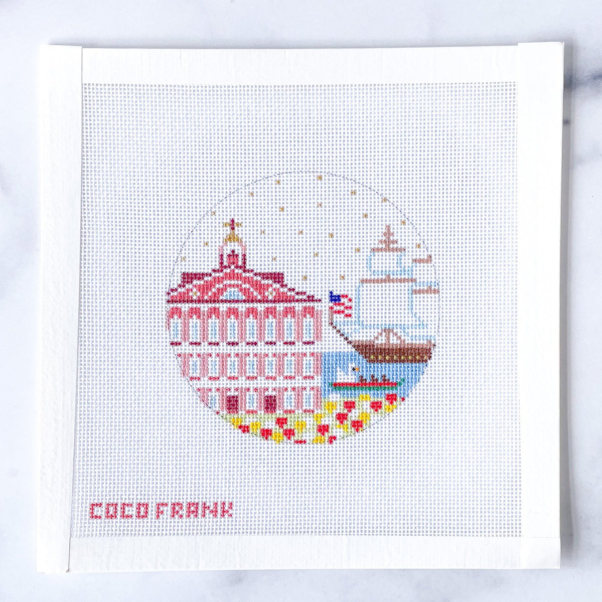 Boston Massachusetts Needlepoint Canvas 18 Mesh – Coco Frank Studio