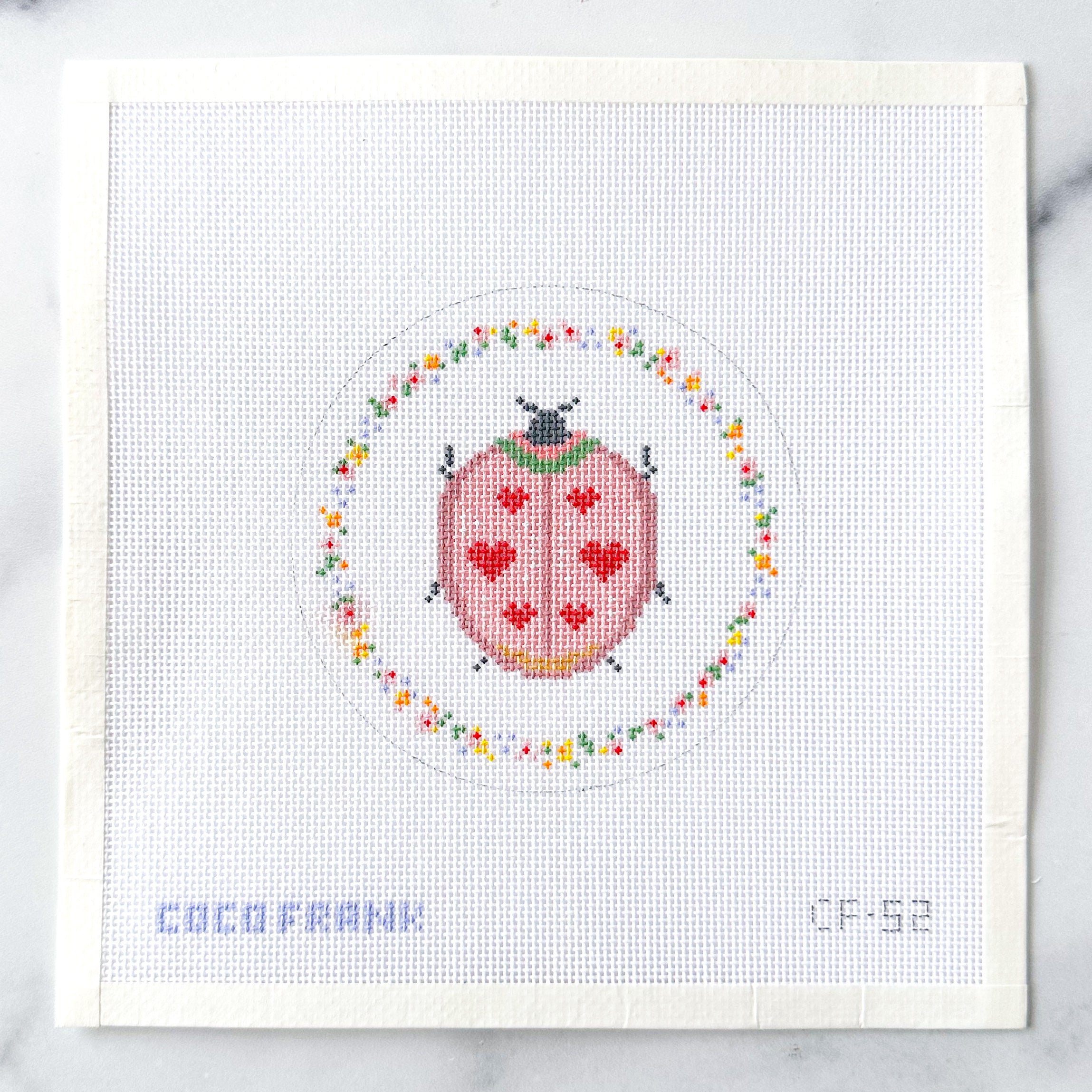 Love Bug Beetle Needlepoint Canvas 18 Mesh – Coco Frank Studio