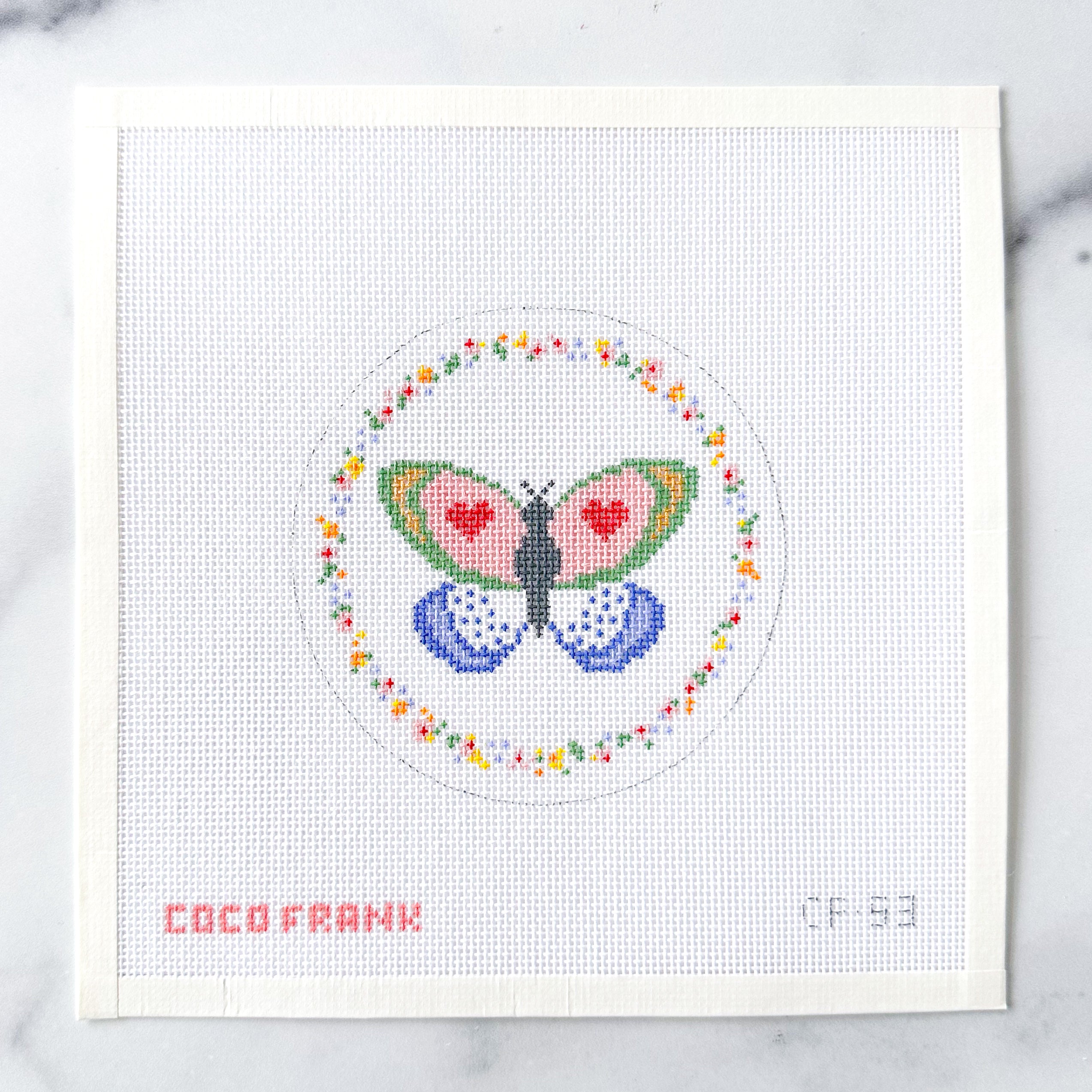 Love Bug Butterfly Needlepoint Canvas 18 Mesh – Coco Frank Studio