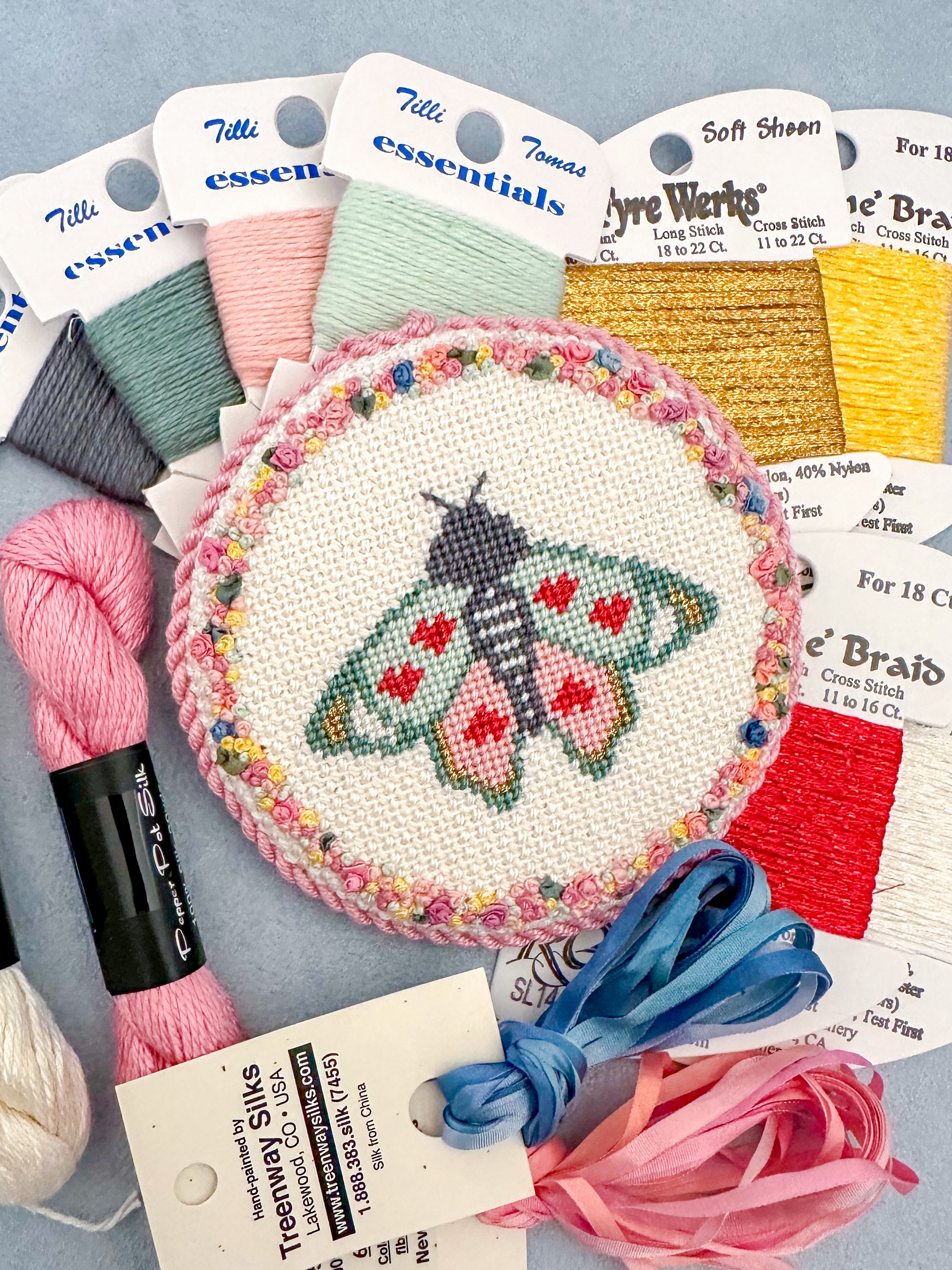 Love Bug Moth Needlepoint Canvas 18 Mesh – Coco Frank Studio